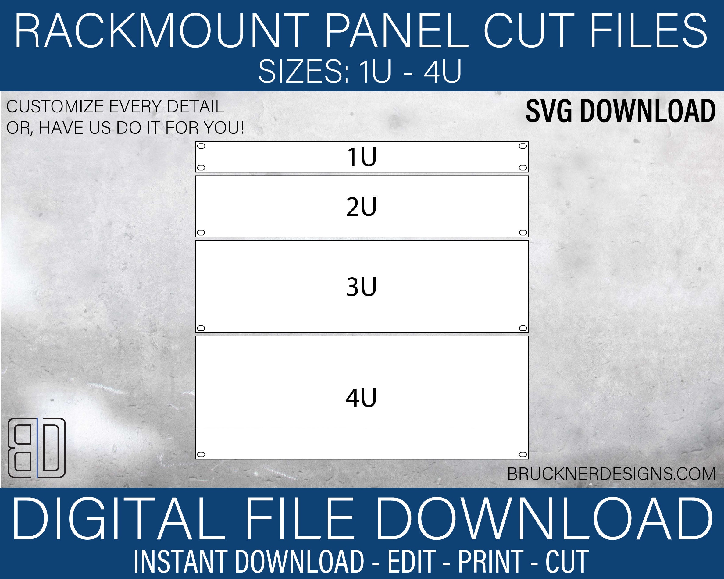 Rackmount Panels (1U - 4U) - SVG File - Digital Download - Etsy