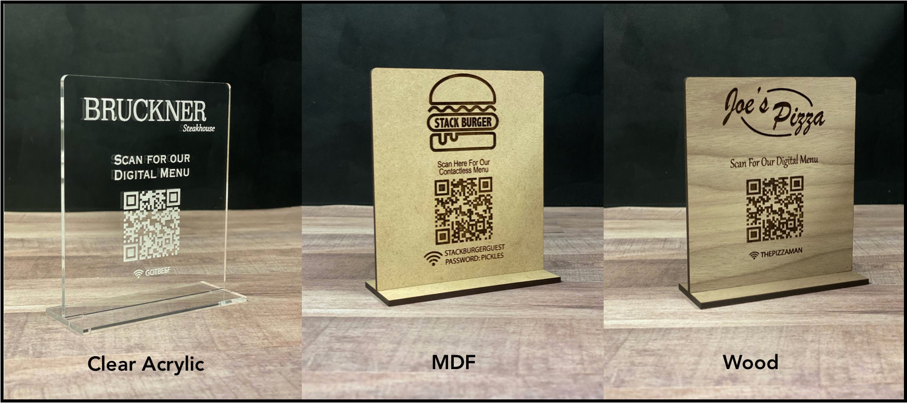 QR Code Placard for Your Digital Menus - Etsy UK