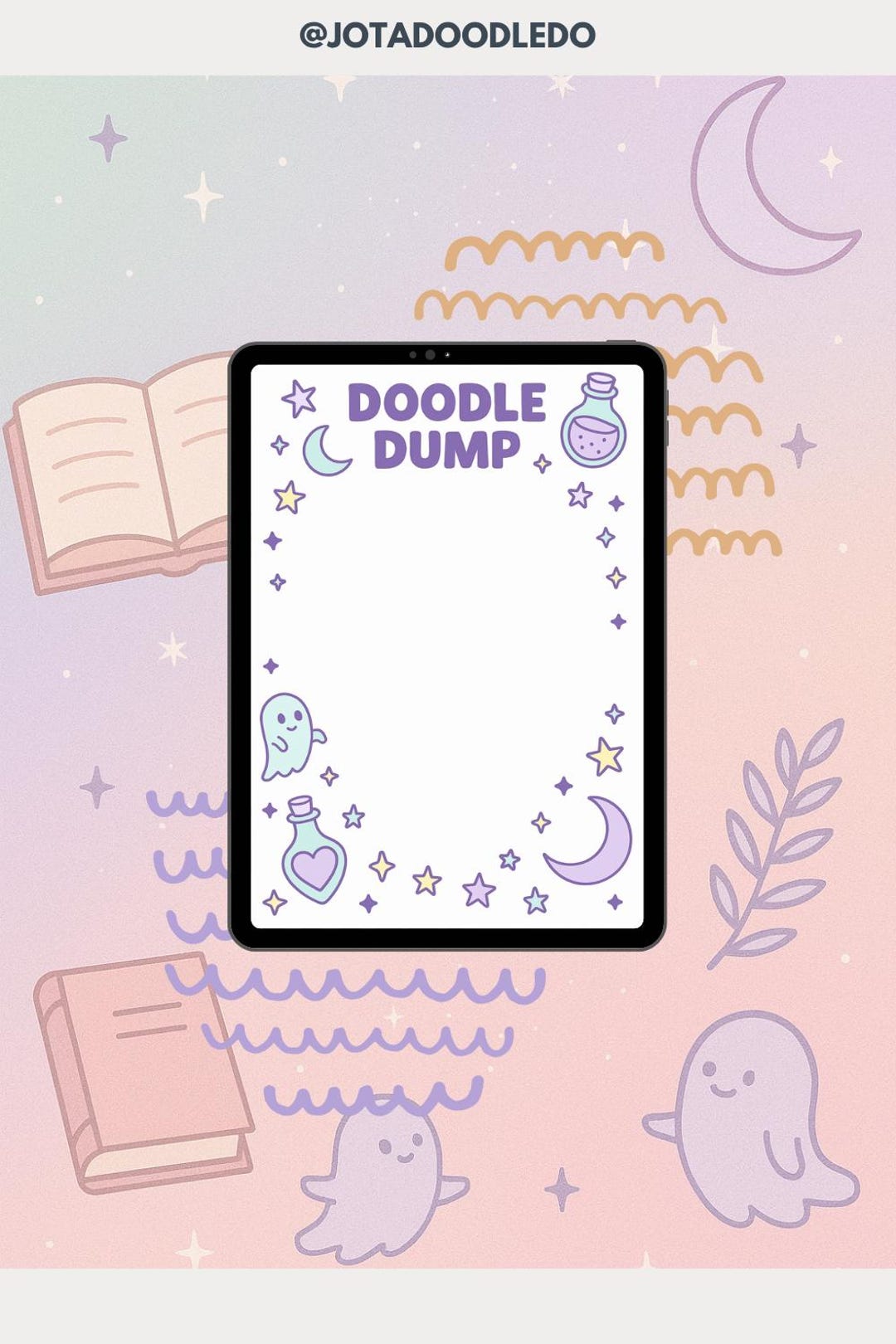 Pastel Goth Doodle Page – Printable Doodle Dump Sheet | Spooky Cute ...