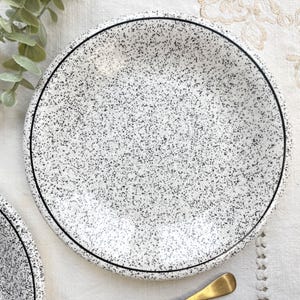 2 Small Black and White Speckled Italian Earthenware Plates - Vintage ...