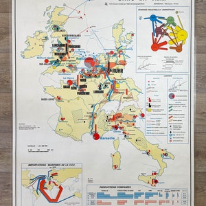 Vintage School Map Agriculture in the EEC / Industrial Economy in the ...