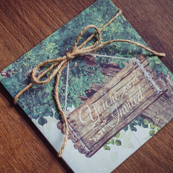 Rustic Wedding Invitations - Etsy UK