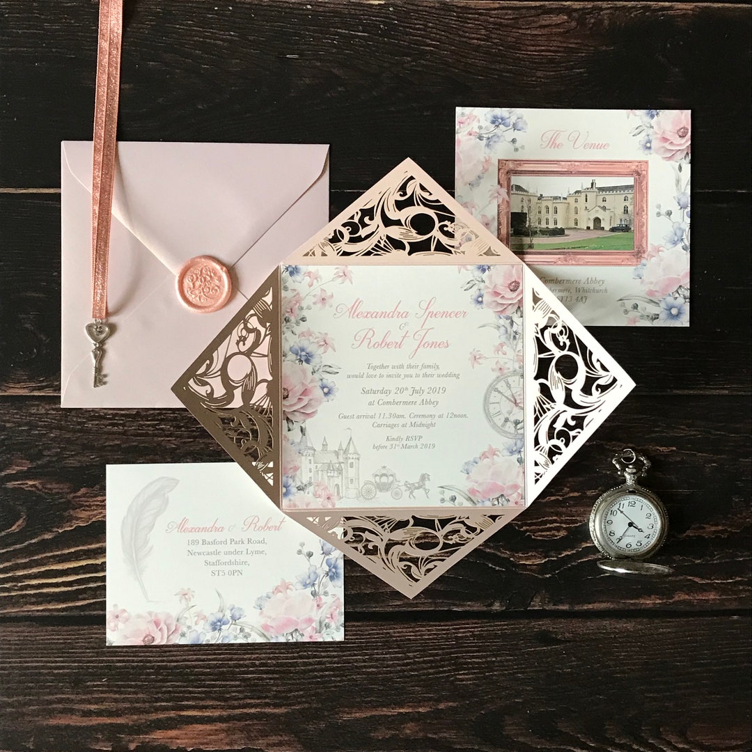 Disney Wedding Invitations, Disney Princess Invitations, Fairytale ...