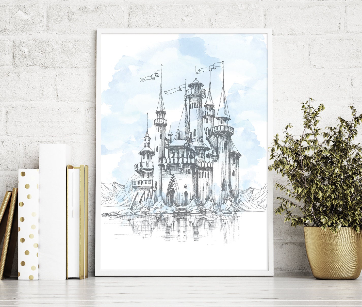 Disney Castle Wall Print Frozen Castle Home Wall Art | Etsy