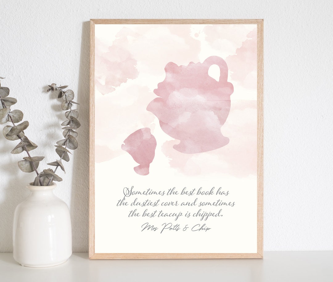 Mrs. Potts & Chip Print: Beauty and the Beast Watercolor Art - Etsy UK