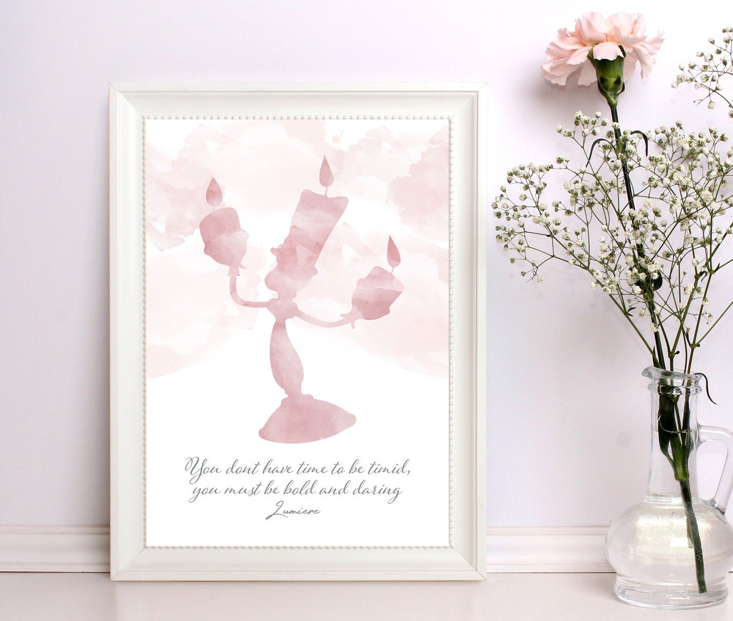 Beauty and the Beast Print Disney Wall Art Lumiere Quote | Etsy