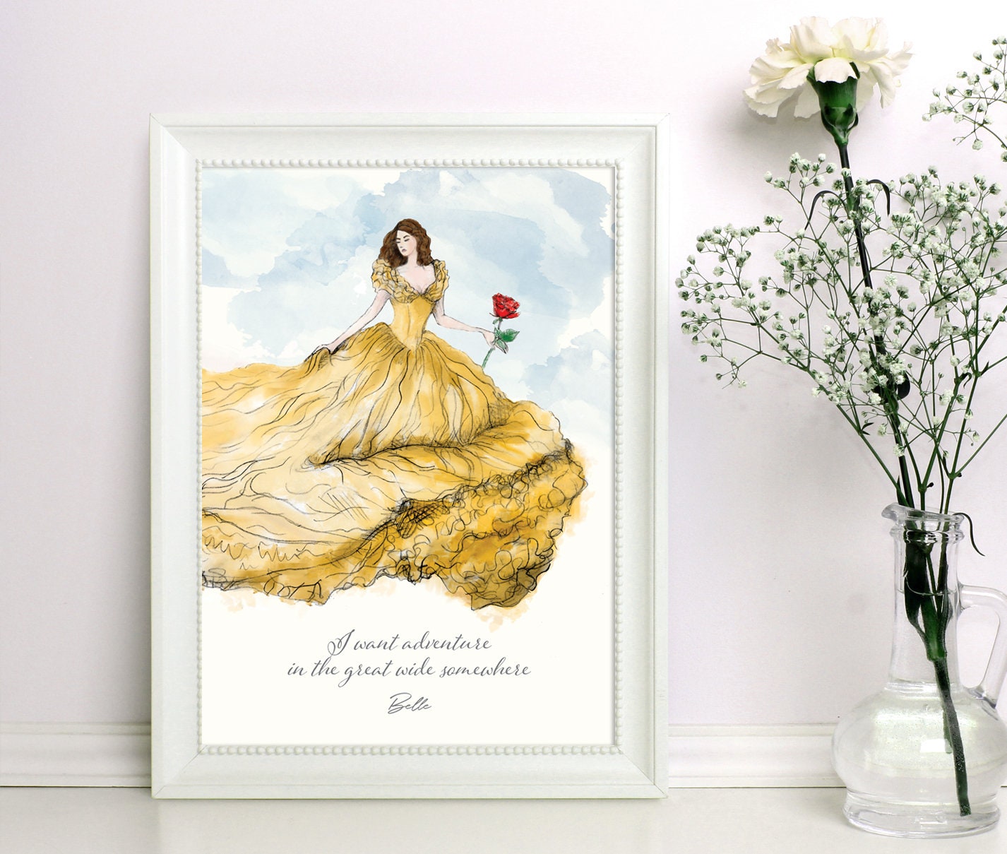 Disney Princess Prints Cinderella Print Belle Print Aurora | Etsy