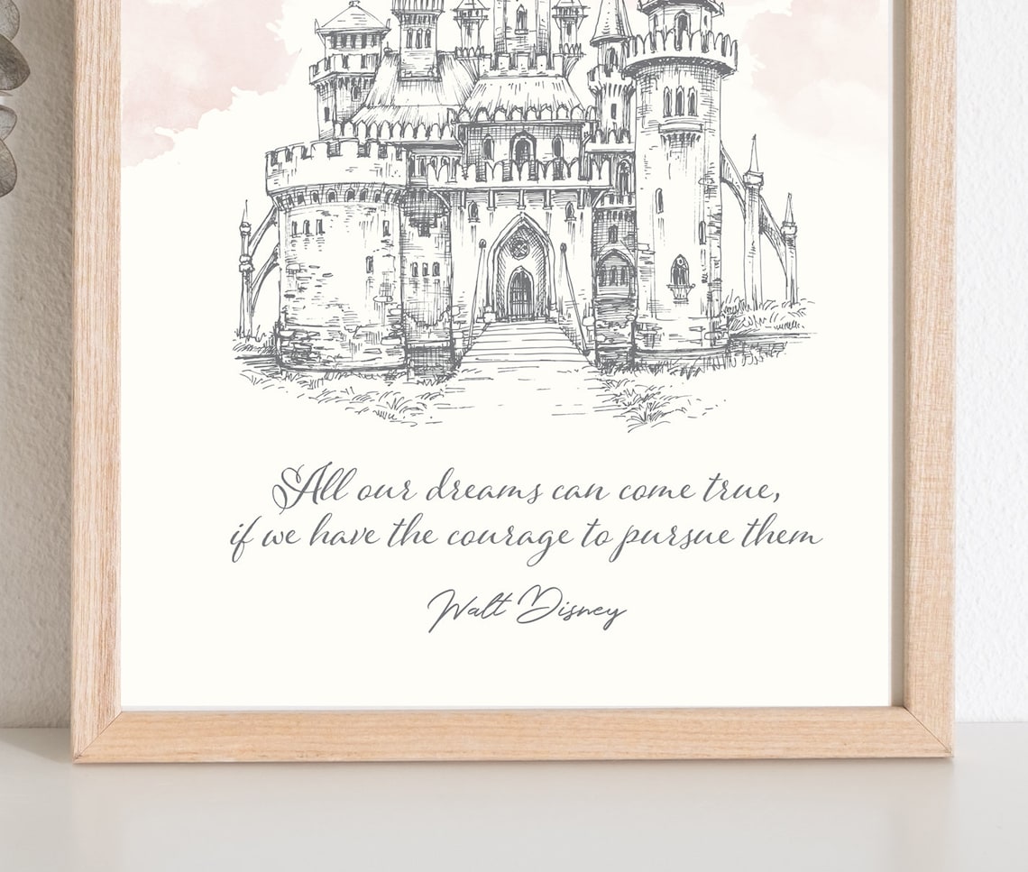 Disney Castle Art Print Walt Disney Themed Print Disney - Etsy