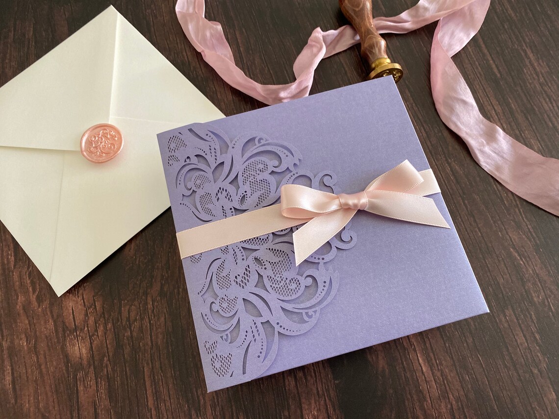 Tangled Wedding Invitation Disney Wedding Invitation Lilac | Etsy UK