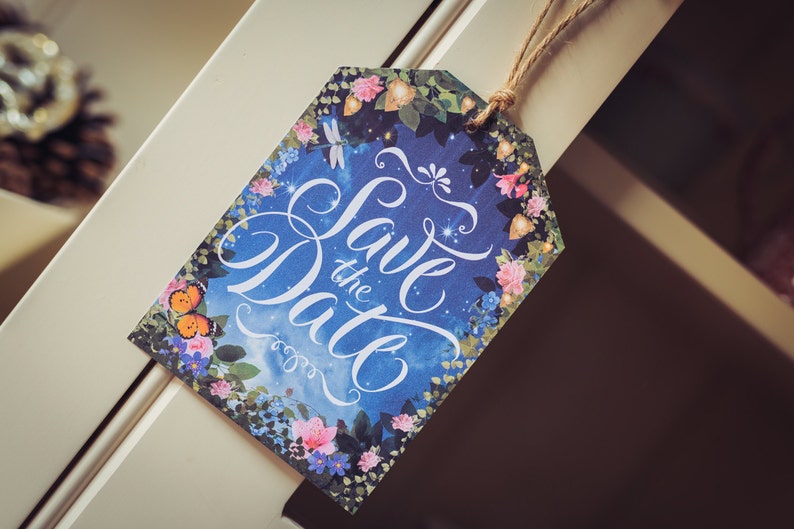Midsummer Nights Dream Save the Date Tag | Celestial Wedding - Etsy