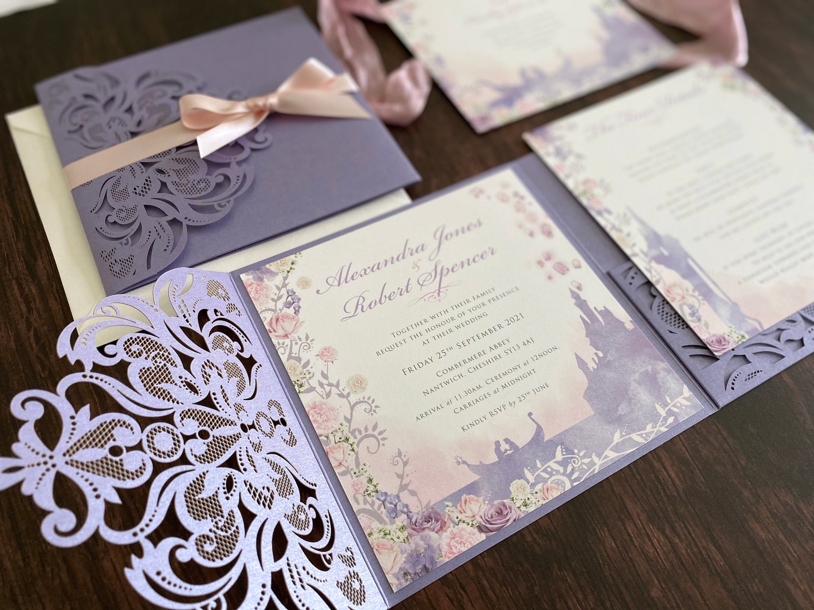 Tangled Wedding Invitation, Disney Wedding Invitation, Lilac Laser ...