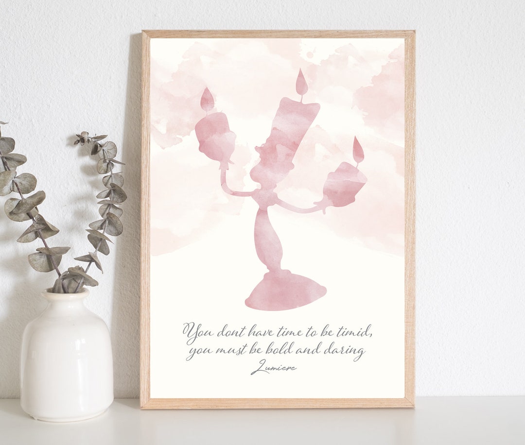 Beauty and the Beast Print, Disney Wall Art, Lumiere Quote, Disney ...