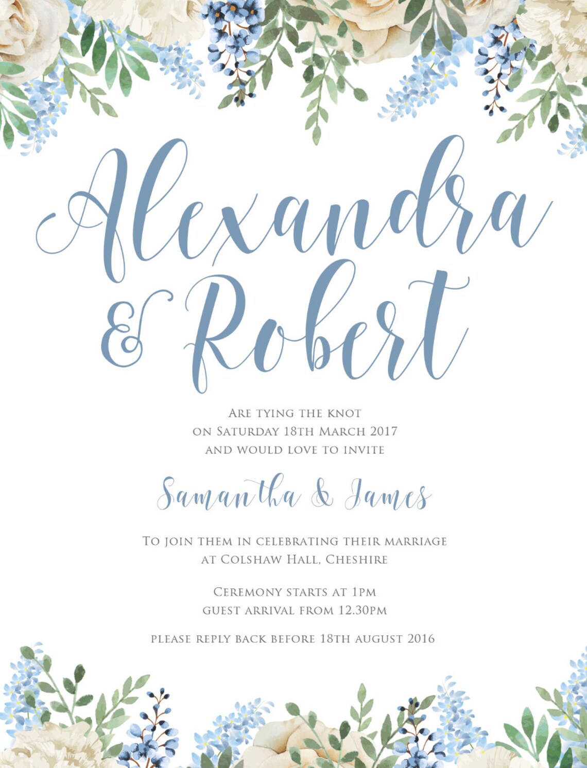 Printed Guest Names for Invitations - Add on Item When Purchasing ...