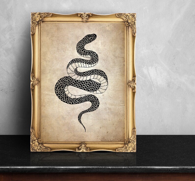Snake Wall Art Gothic Print Tattoo Wall Art Dark Wall Art - Etsy