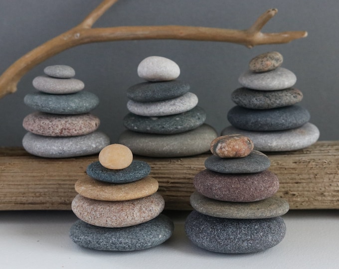Tiny Stacking Stones Miniature Pebble Cairn Zen Balance - Etsy