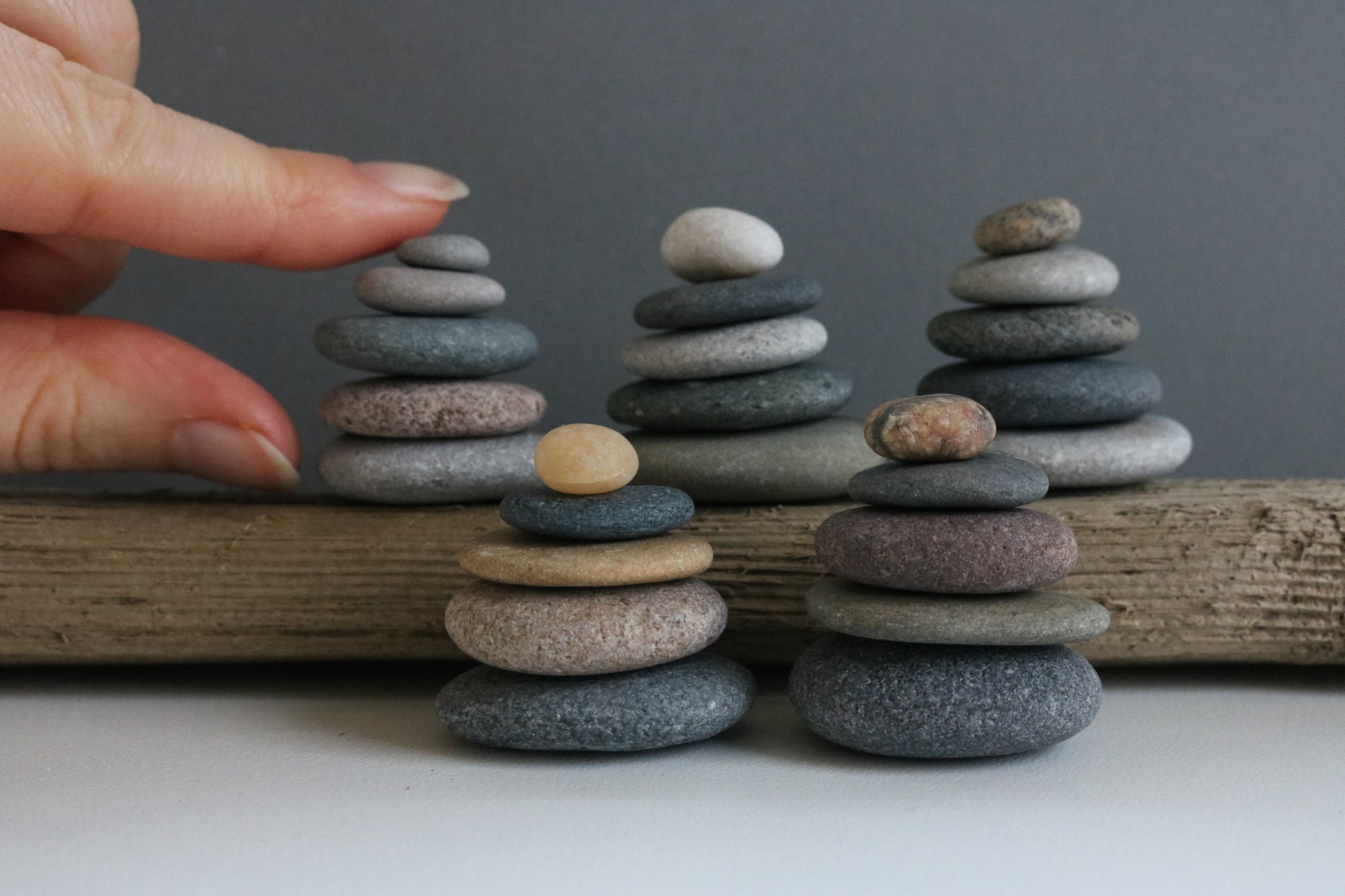 Tiny Stacking Stones Miniature Pebble Cairn Zen Balance - Etsy UK