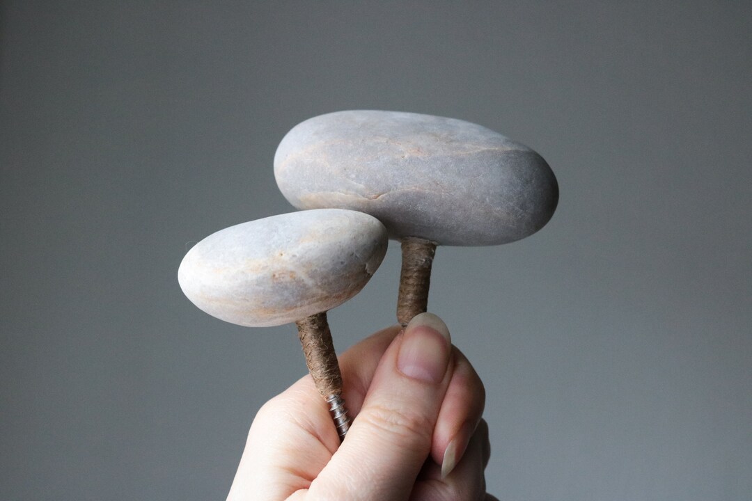 Set of 2 Quartz Stone Wall Hooks - Decorative Towel Hooks for Japandi ...