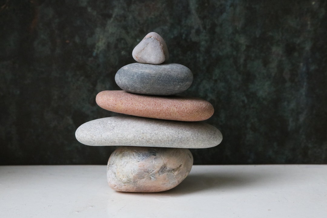 Small Zen Garden Stones Japandi Art Cairn Desk Decor Aesthetic ...