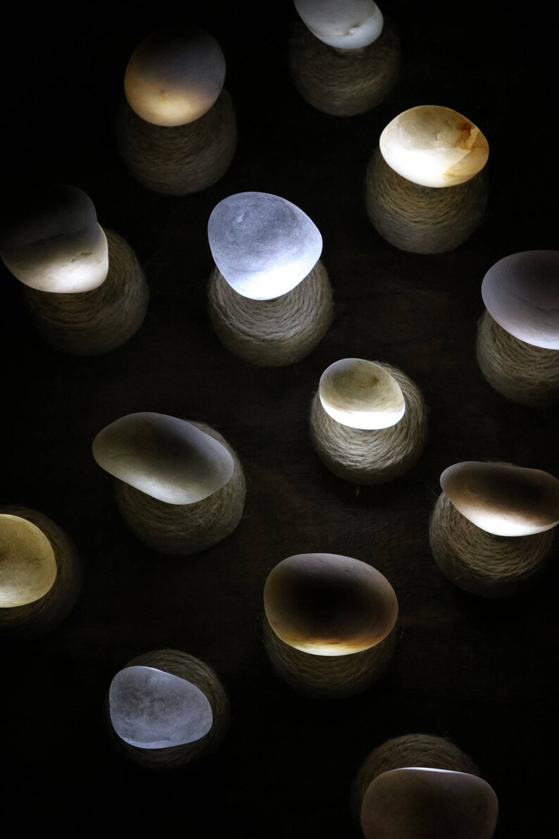 Battery Operated Small Night Light Quartz Beach Stone - Etsy