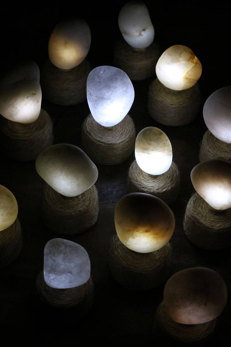 Battery Operated Small Night Light Quartz Beach Stone - Etsy