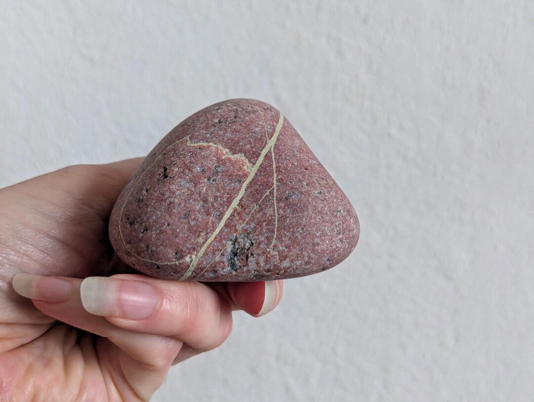 Wishing Stone - Natural Banded Granite Zen Stone - Rare Wish Rock From ...