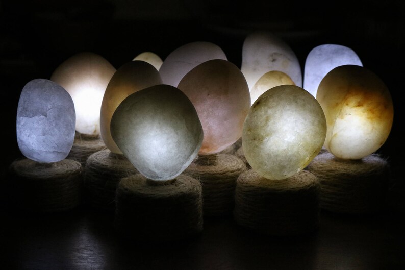 Battery Operated Small Night Light Quartz Beach Stone | Etsy