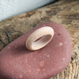 Peach Pink Pebble Ring Handmade Solid Stone Nature Ring Minimalist ...