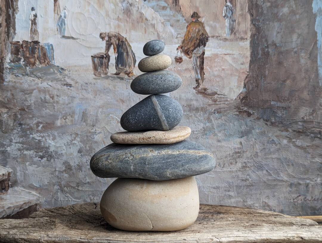 Zen Garden Stones - Meaningful Gift for Him - Rock Balancing Cairn ...