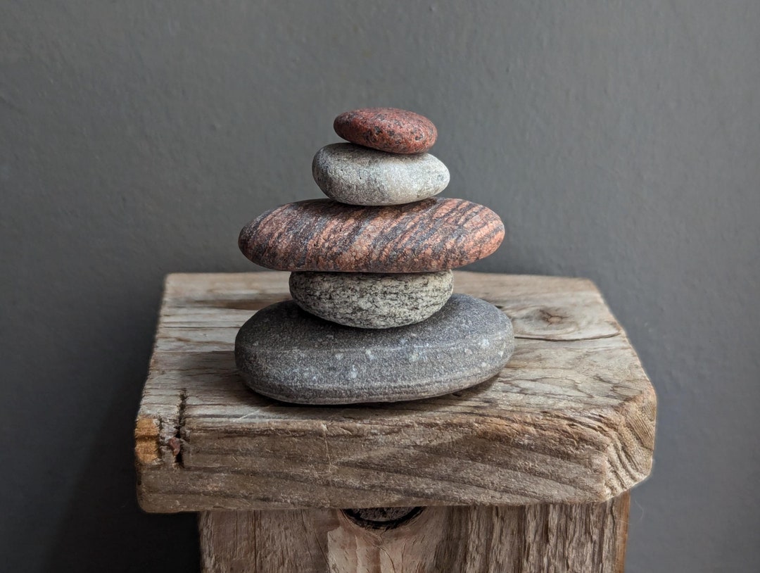 Desktop Zen Garden Stone Cairn - Meditation Altar - Zen Balance ...