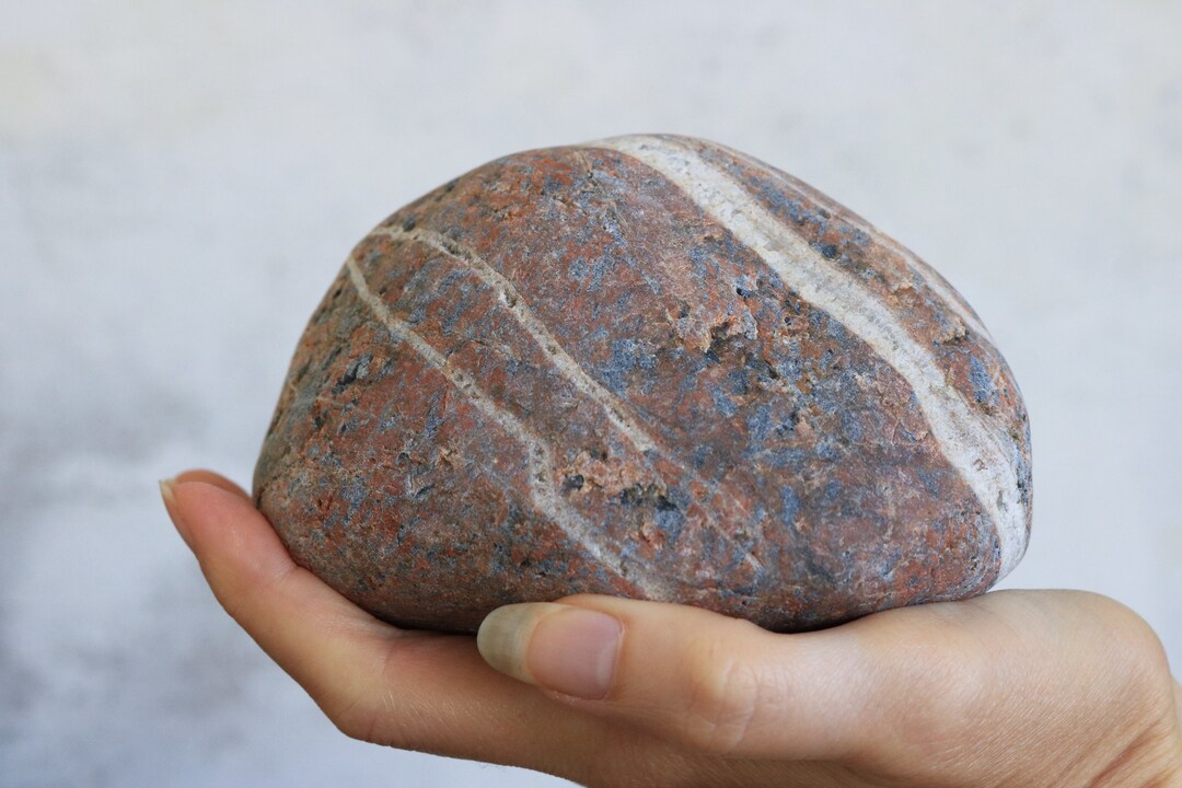 Extra Large Wishing Stone - Natural Quartz Banded Zen Stone - Rare Wish ...