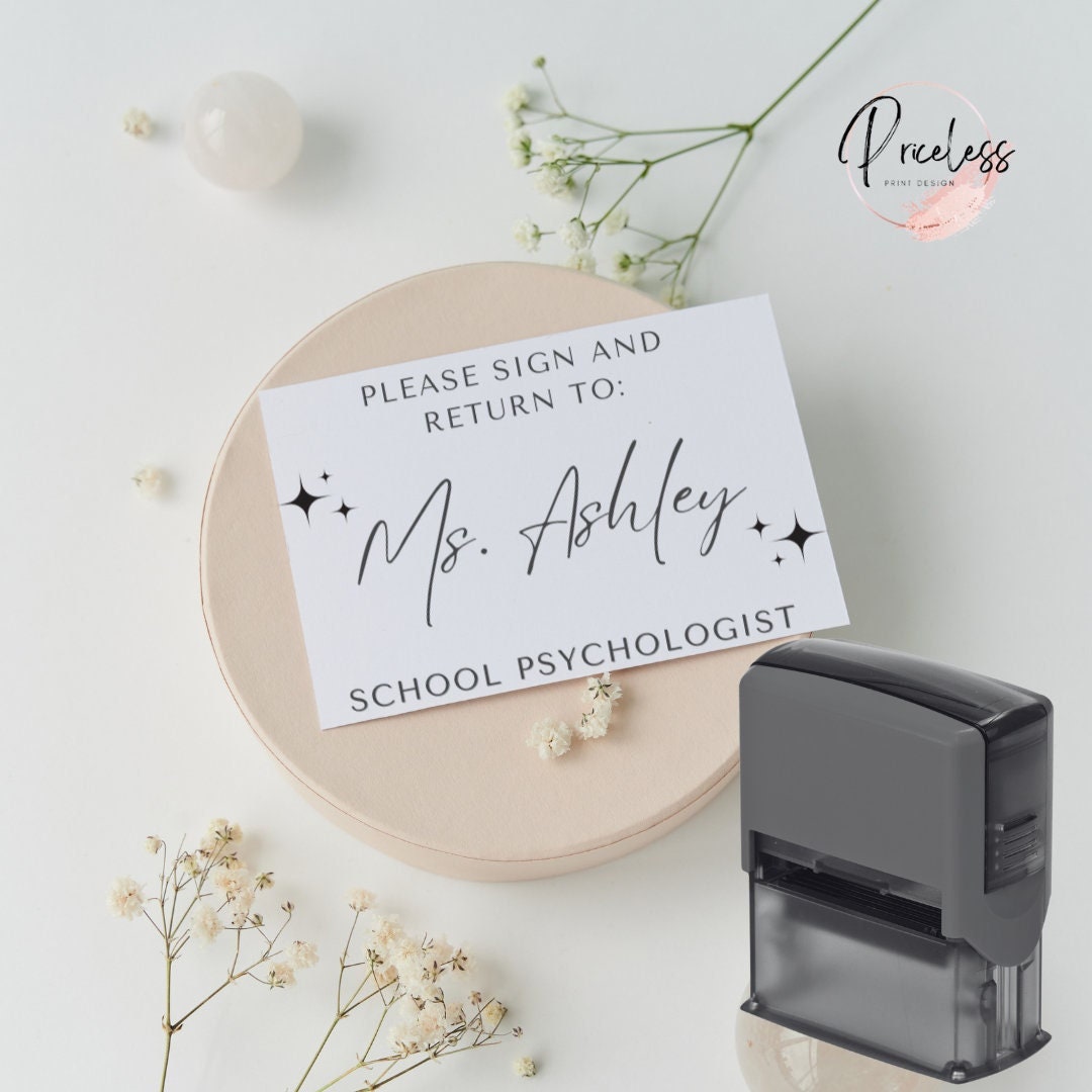 CUSTOM | Wooden or Self Inking Stamp | School Psychologist Stamp ...