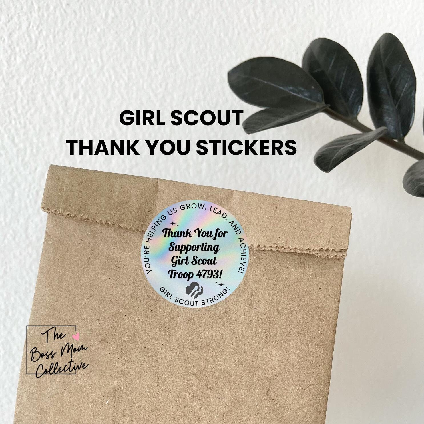 Girl Scout Troop Thank You Stickers | Thank You for Your Order Stickers ...