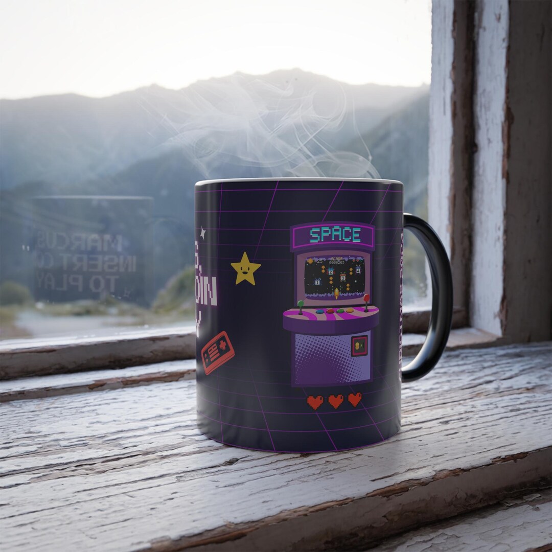 CUSTOM Retro Gamer 80s Color Morphing Mug | Unique Gamer Gift - Heat ...