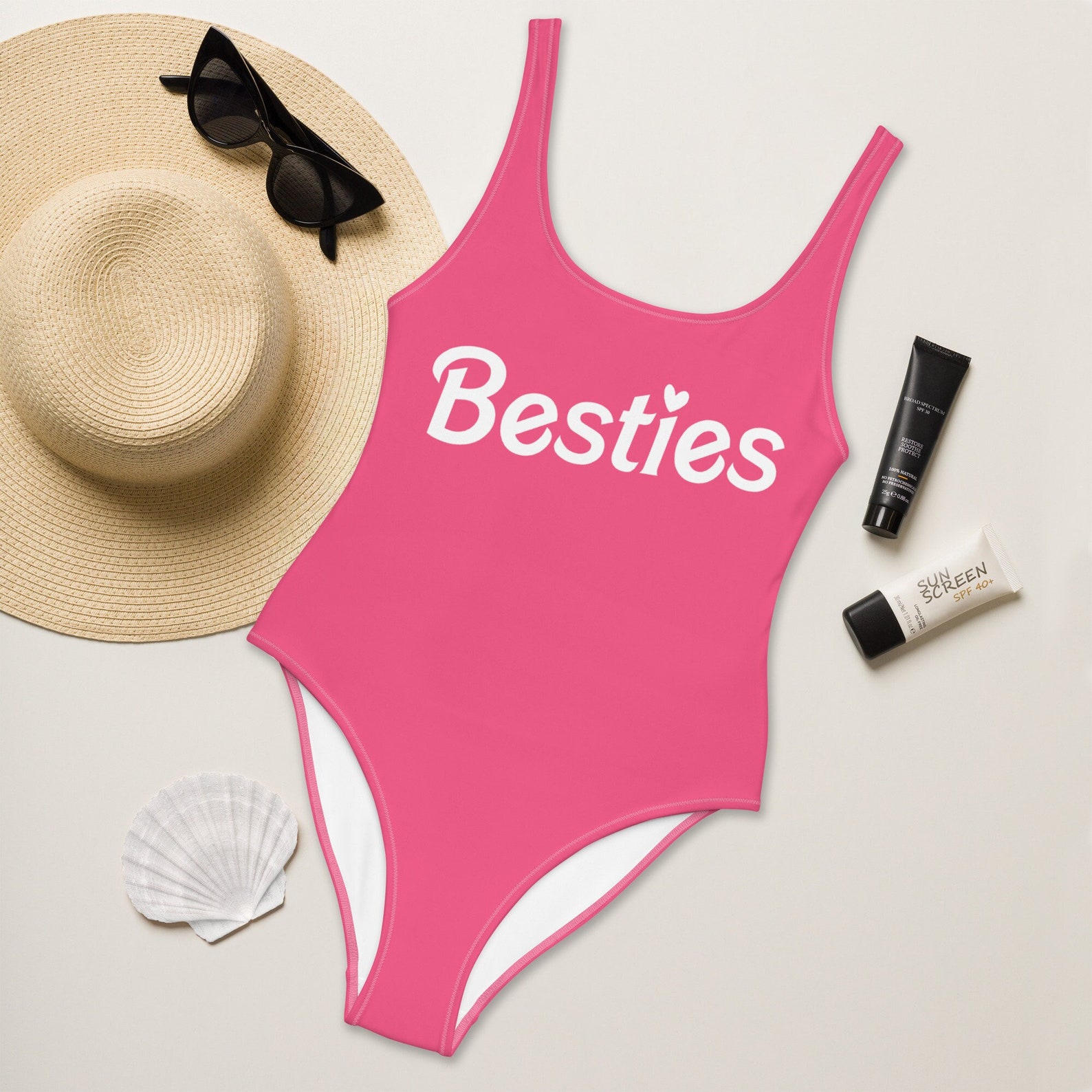 Besties One-piece Swimsuit Barbie Bachelorette Party Matching Bathing ...