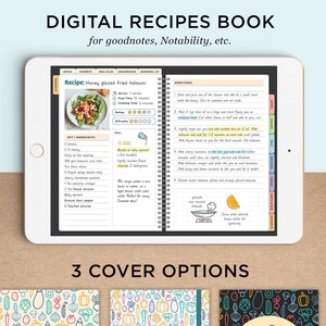 DIGITAL RECIPES BOOK, Digital Planner, iPad Planner, Goodnotes Planner ...