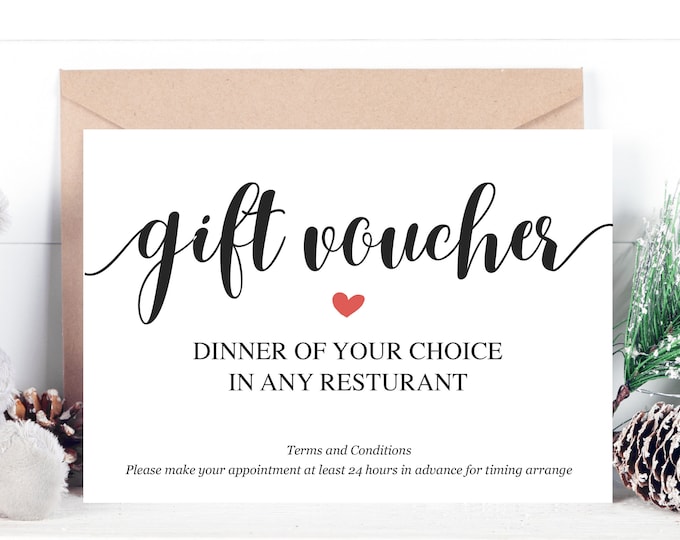 Editable PDF Gift Voucher Card Printable Template - Etsy