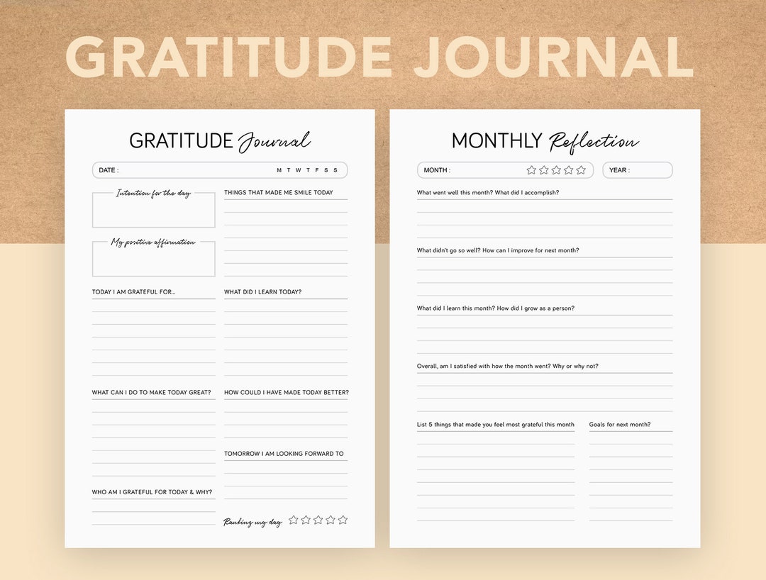 Gratitude Journal Printable PDF | Daily Gratitude Journal | Mindfulness ...