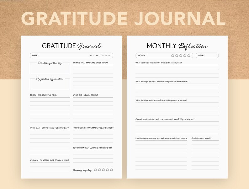 Gratitude Journal Printable PDF | Daily Gratitude Journal | Mindfulness ...