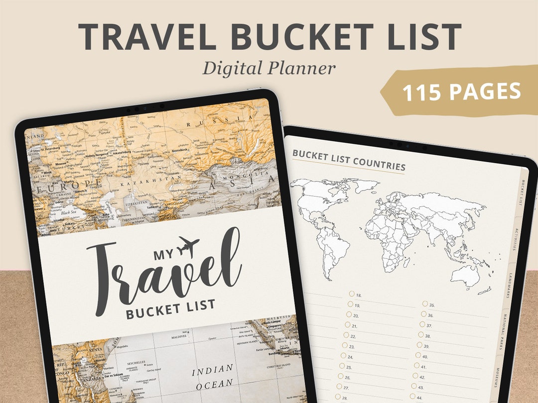 Digital Travel Bucket List | Digital Travel Journal | Goodnotes ...
