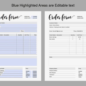 Order Form - Editable PDF Template | A4 & Letter Size | Printable ...