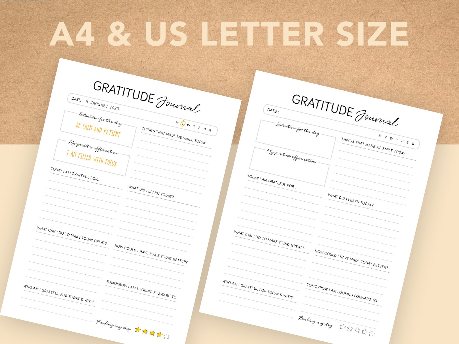 Gratitude Journal Printable PDF Daily Gratitude Journal Mindfulness ...