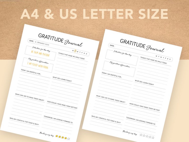 Gratitude Journal Printable PDF | Daily Gratitude Journal | Mindfulness ...