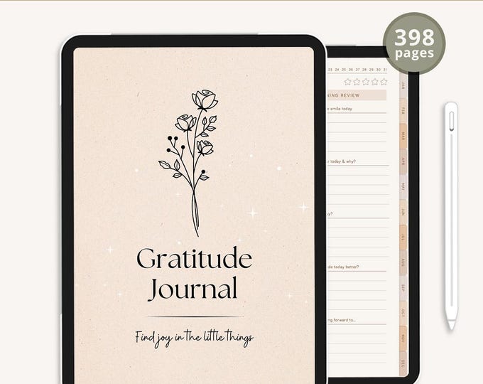 Digital Gratitude Journal, Daily Gratitude Journal for Ipad, Goodnotes ...