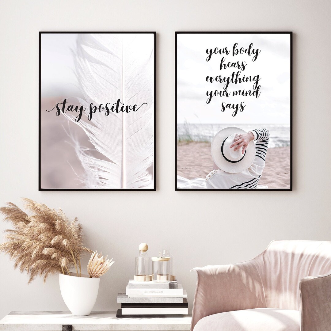 Stay Positive Quote Poster | Instant Download - Etsy