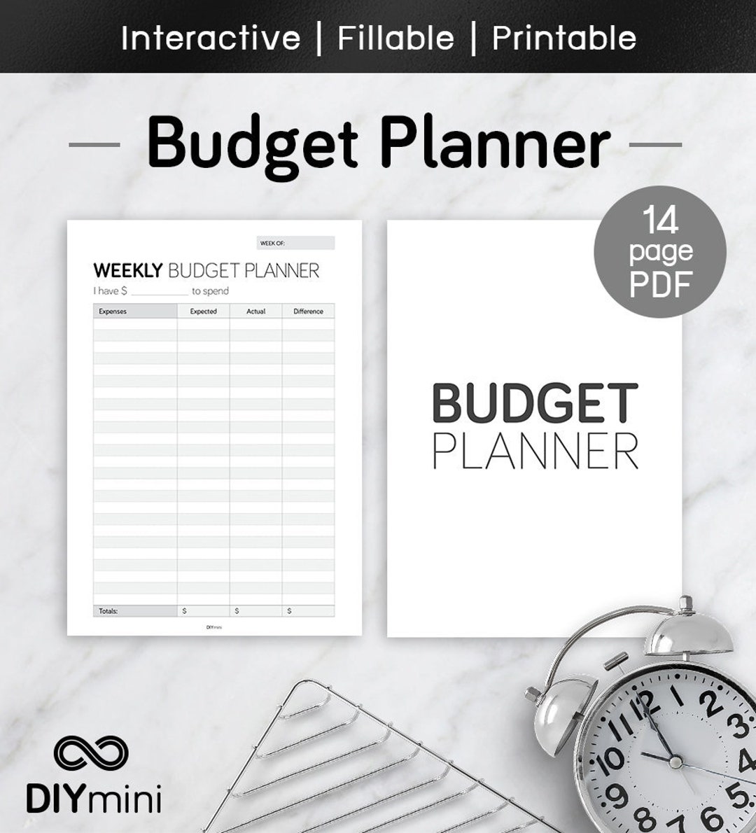 Budget Planner | Interactive | Fillable PDF | Printable | Organiser - Etsy