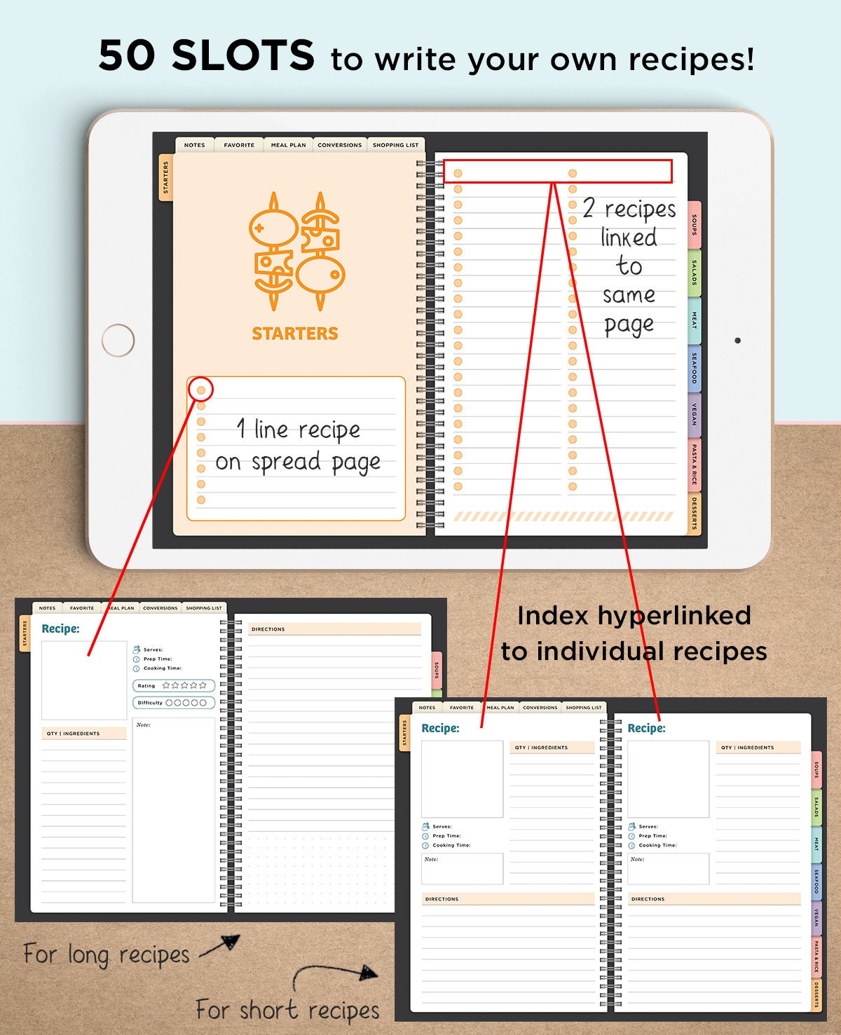 DIGITAL RECIPES BOOK Digital Planner Ipad Planner Goodnotes | Etsy New ...