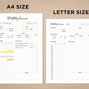 Daily Study Planner | Student Planner | Assignment Tracker | Homework ...