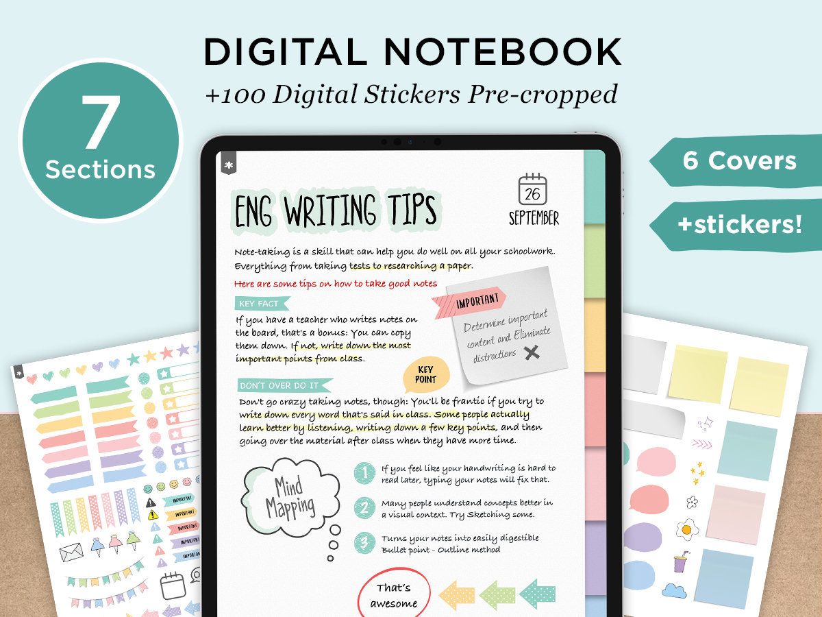 Digital Notebook Goodnotes Notability Digital Stickers | Etsy