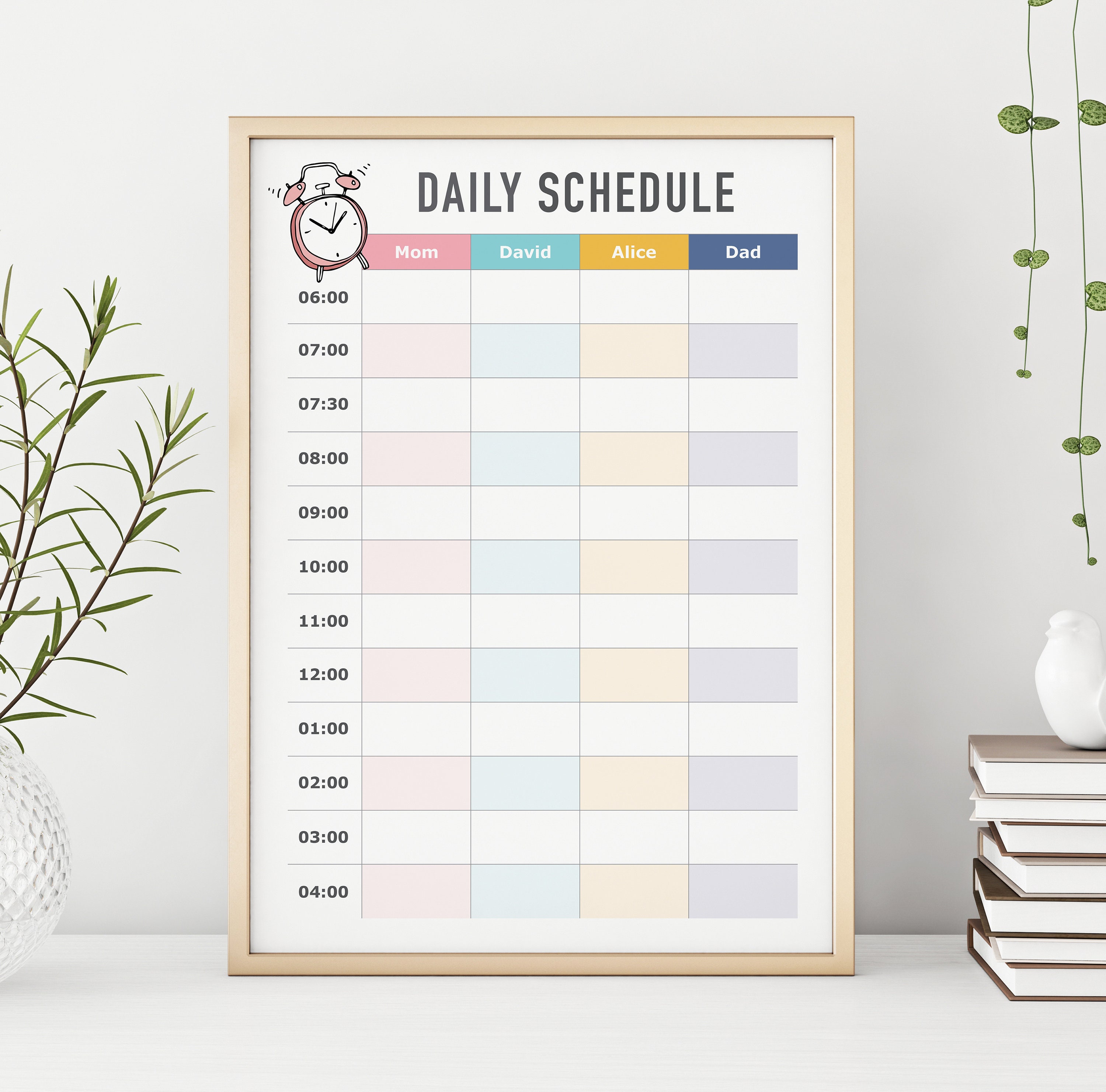 Editable PDF Daily Schedule Hourly to Do Chart Printable - Etsy