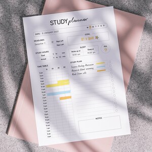 Daily Study Planner | Student Planner | Assignment Tracker | Homework ...